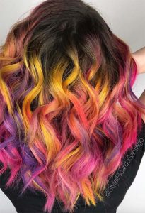 55 Glorious Sunset Hair Color Ideas for True Romantics - Glowsly