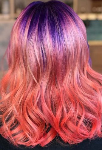 55 Glorious Sunset Hair Color Ideas for True Romantics - Glowsly