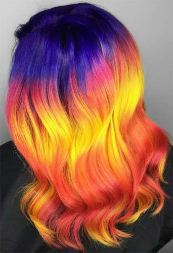 55 Glorious Sunset Hair Color Ideas for True Romantics - Glowsly