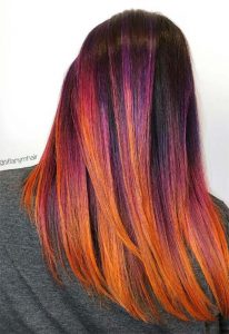 55 Glorious Sunset Hair Color Ideas for True Romantics - Glowsly